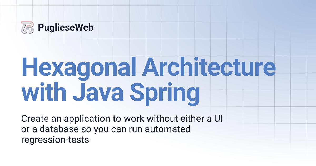 Hexagonal Architecture with Java Spring | PuglieseWeb