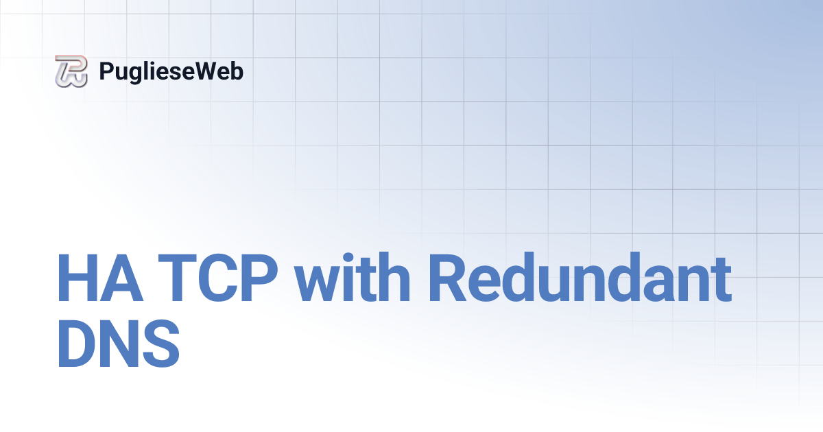 HA TCP with Redundant DNS | PuglieseWeb