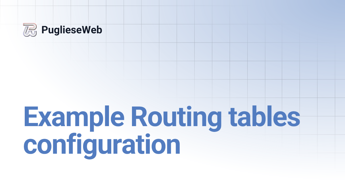 Example Routing tables configuration | PuglieseWeb